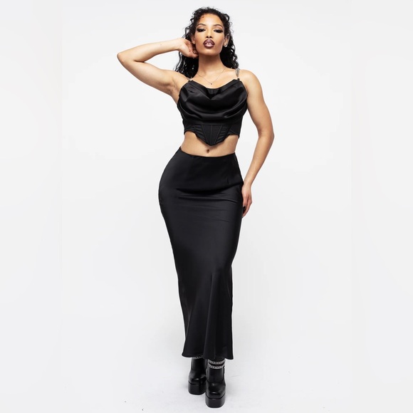 Disturbia | Skirts | Nwt Disturbia Lorelei Satin Maxi Slip Skirt Us 8 Uk 2 | Poshmark